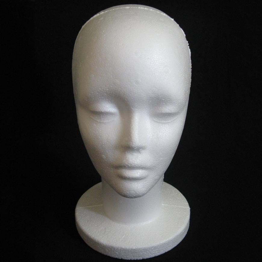 1x female model head Female Styrofoam Mannequin Ma... – Grandado