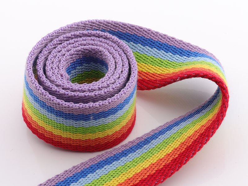 Geweven Katoen Lint 5Yards 38Mm Regenboog Lint Rie... – Vicedeal