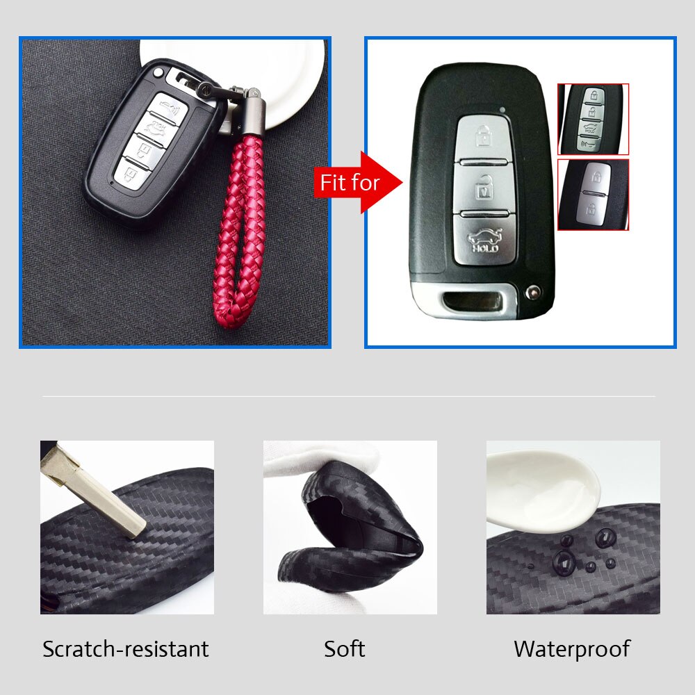 Carbon Silicone Car Key Case For Kia K5 Sportage S... – Grandado