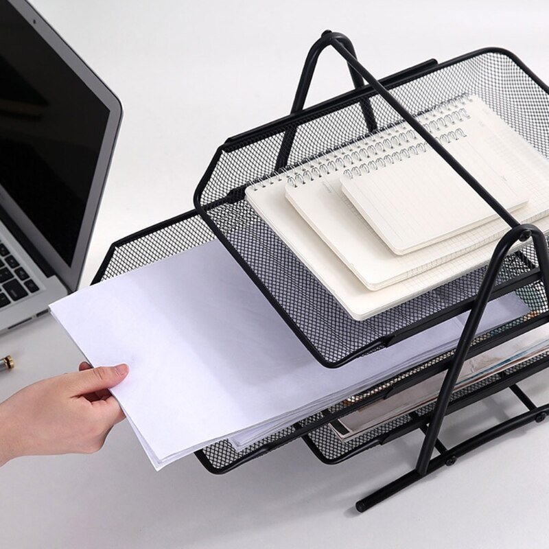 Metal Mesh 2 Tier Document Letter Tray Desk Organi... – Grandado