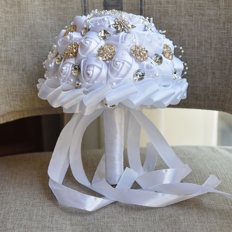 Burgundy Brooch Bouquet Ivory Bride Bouquets de ma... – Vicedeal