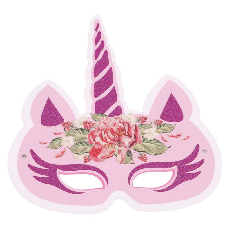 6pcs/set Unicorn Paper Mask Rainbow Unicorn Mask f... – Grandado