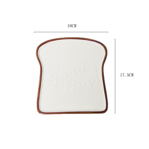 Home Bread Shaped Flat Plate Breakfast Snack Plate... – Grandado