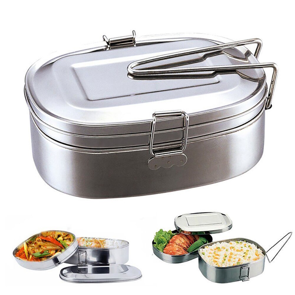 Double Layers Bento Lunch Box Student Stainless St... – Grandado