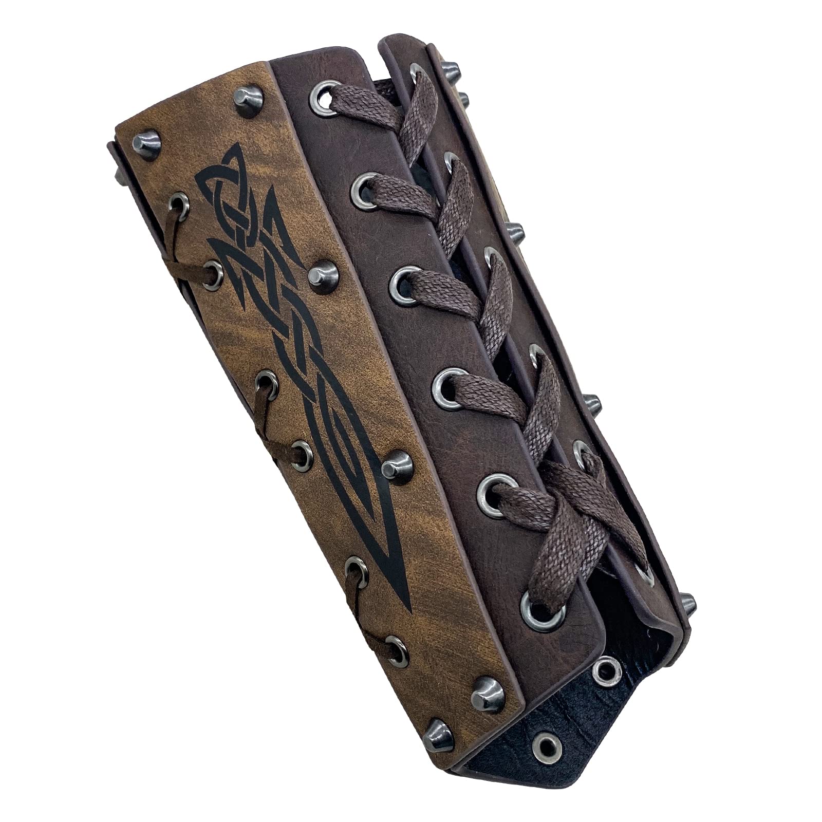 Medieval Leather Wrist Guards Viking Warrior Embos... – Grandado