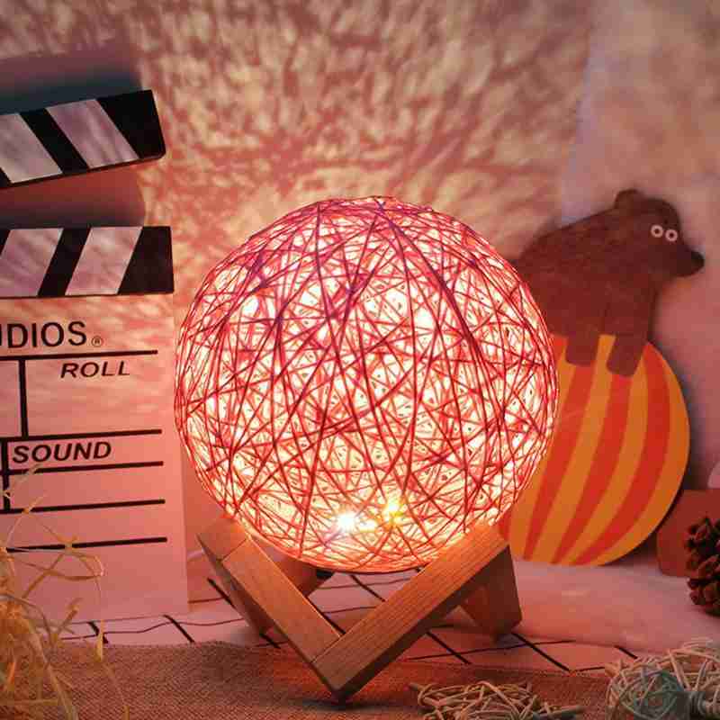 3D Led Rattan Moon Night Light Desk Lamps Moonligh... – Grandado