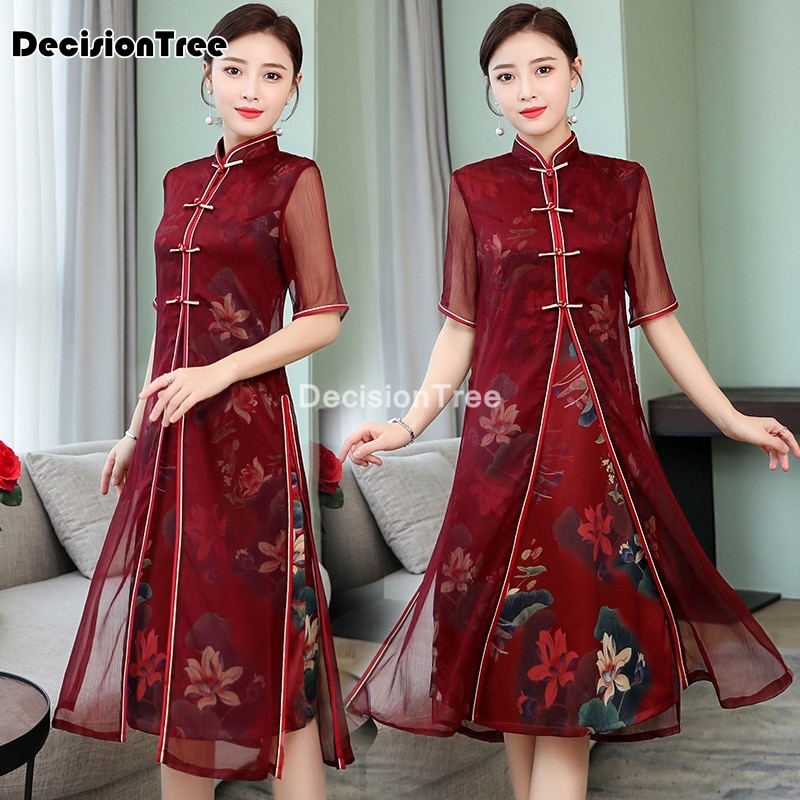 cheongsam dress lace wedding qipao women tradition... – Grandado