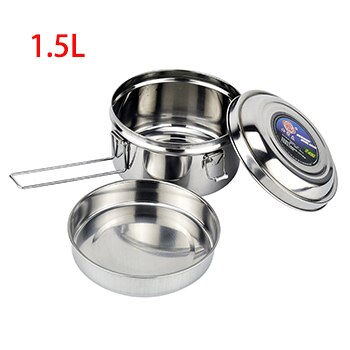 Camping rund matlåda utomhus picknick dubbla lager... – Grandado