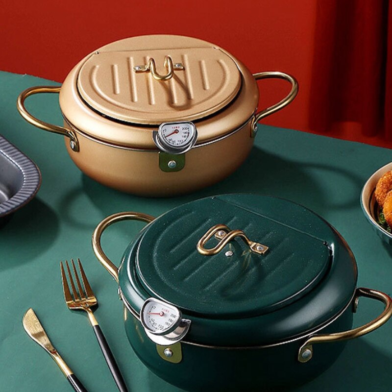 20CM 24CM Japanese Tempura Deep Fryer Pots with Th... – Grandado