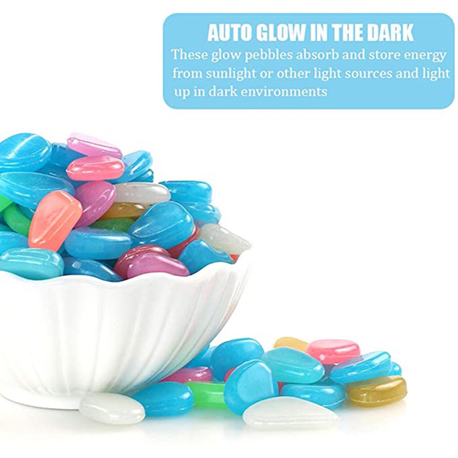 200pc Multicolor Plastic Stones Glow In The Dark P... – Grandado
