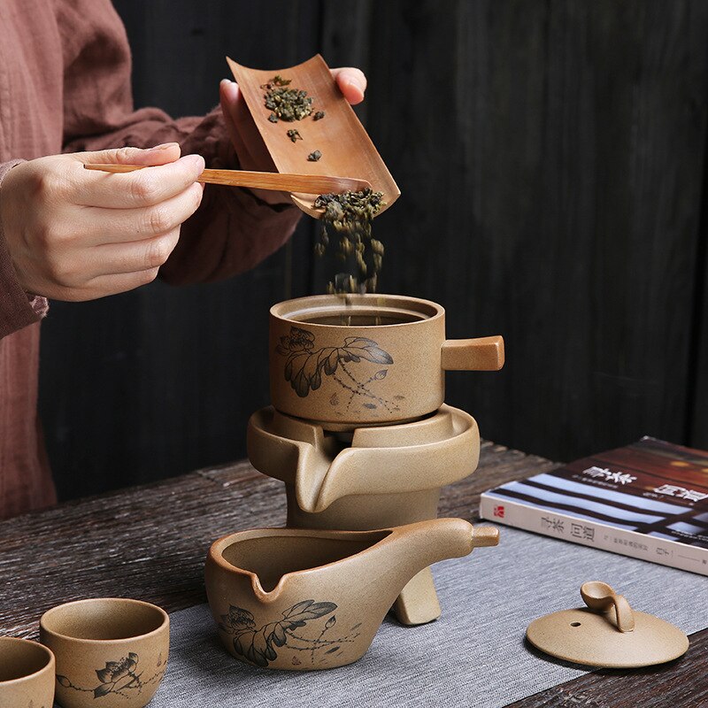 9pcs/setAutomatic tea set home stone grinding cera... – Vicedeal