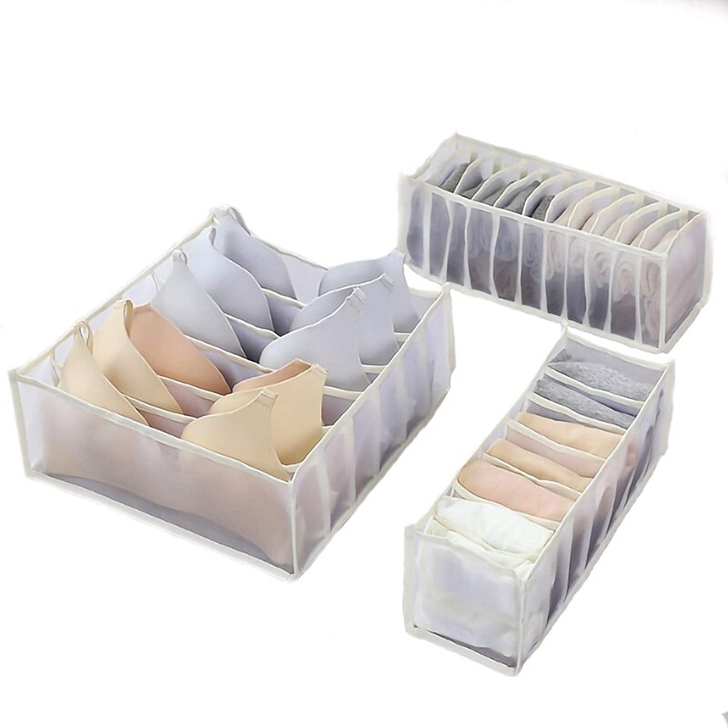 3 Piece Set of Foldable Underwear Storage Box with... – Vicedeal