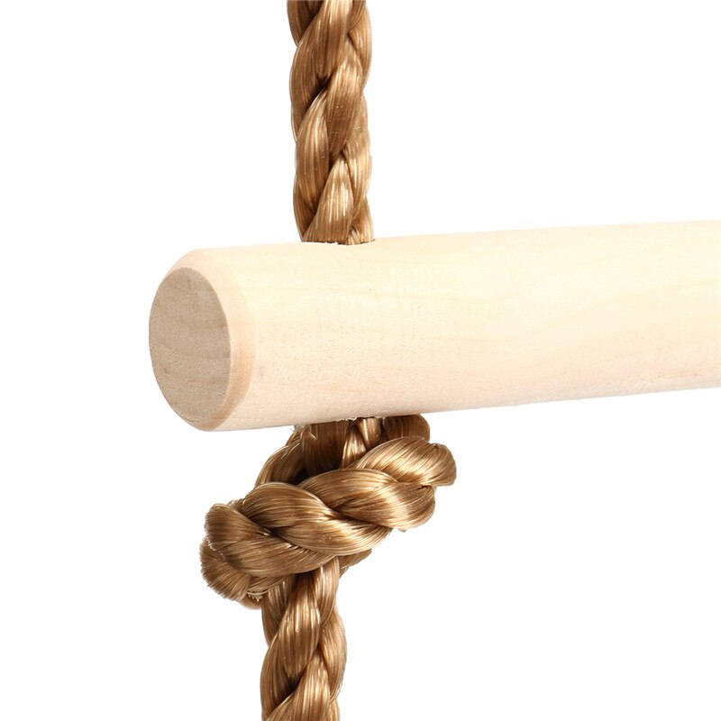 5 Wooden Rungs PE Rope Ladder Children Climbing To... – Grandado