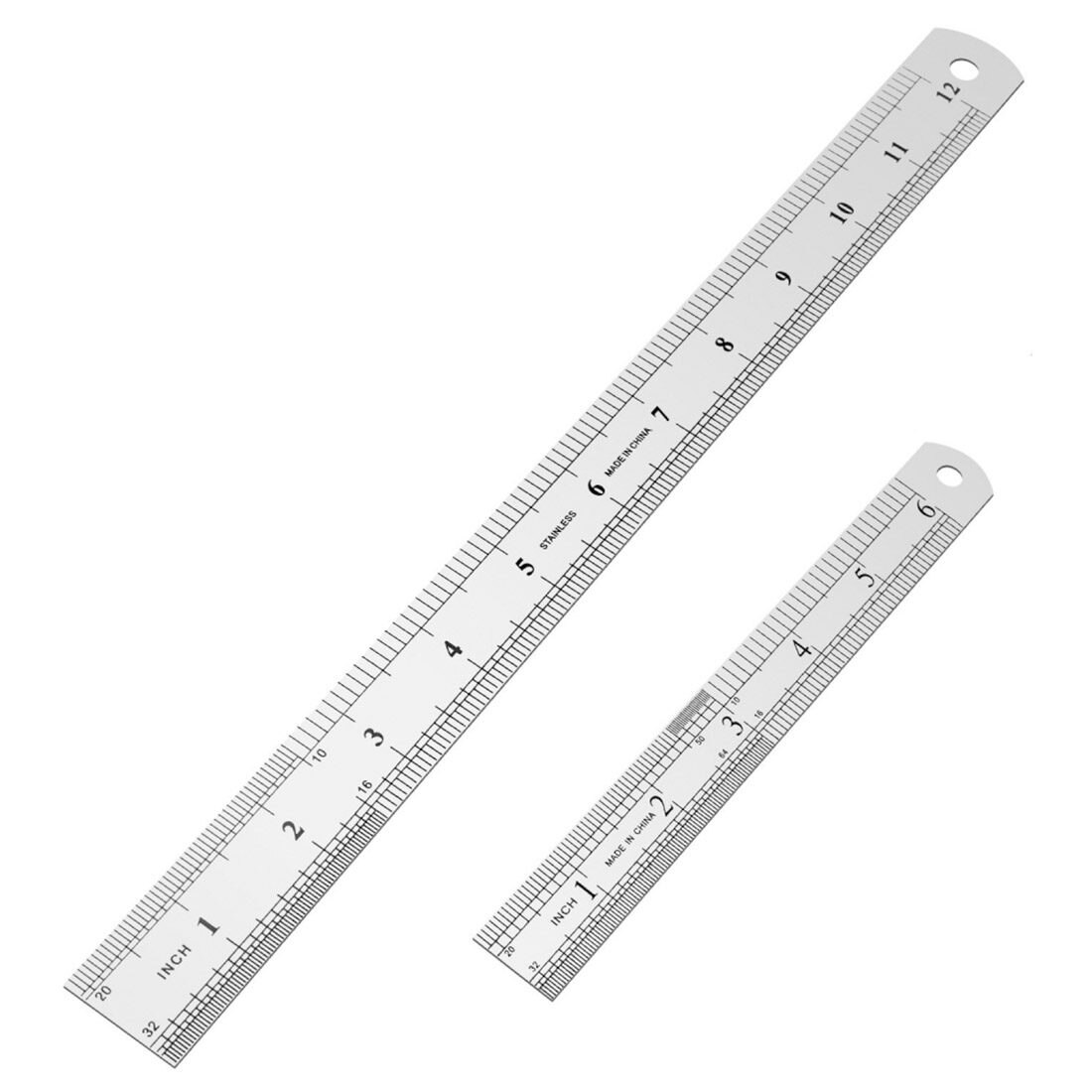 Stainless Steel Ruler 12 Inch + 6 Inch Metal Ruler... – Grandado