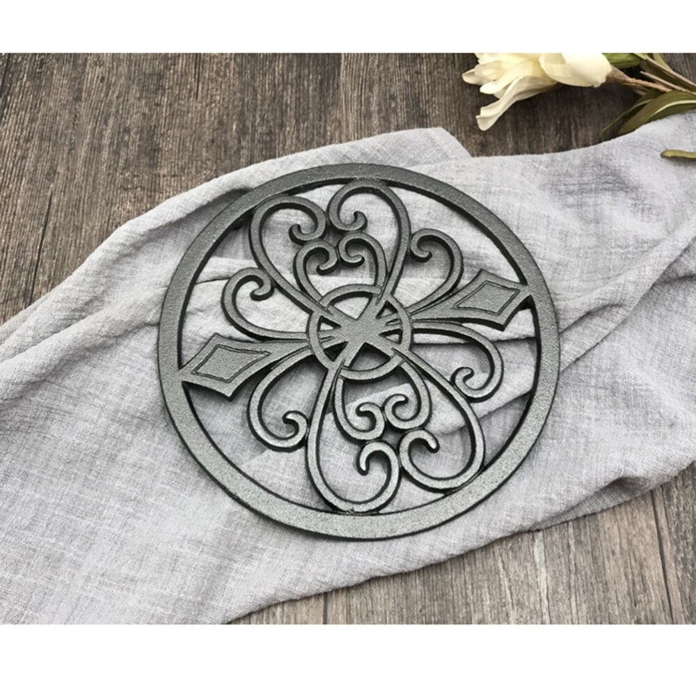Thick Cast Iron Trivet Decorative Round Trivet Mat... – Grandado