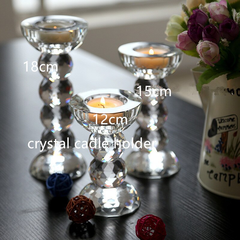 12/15/18cm Crystal Candlestick Furnishing Articles... – Grandado