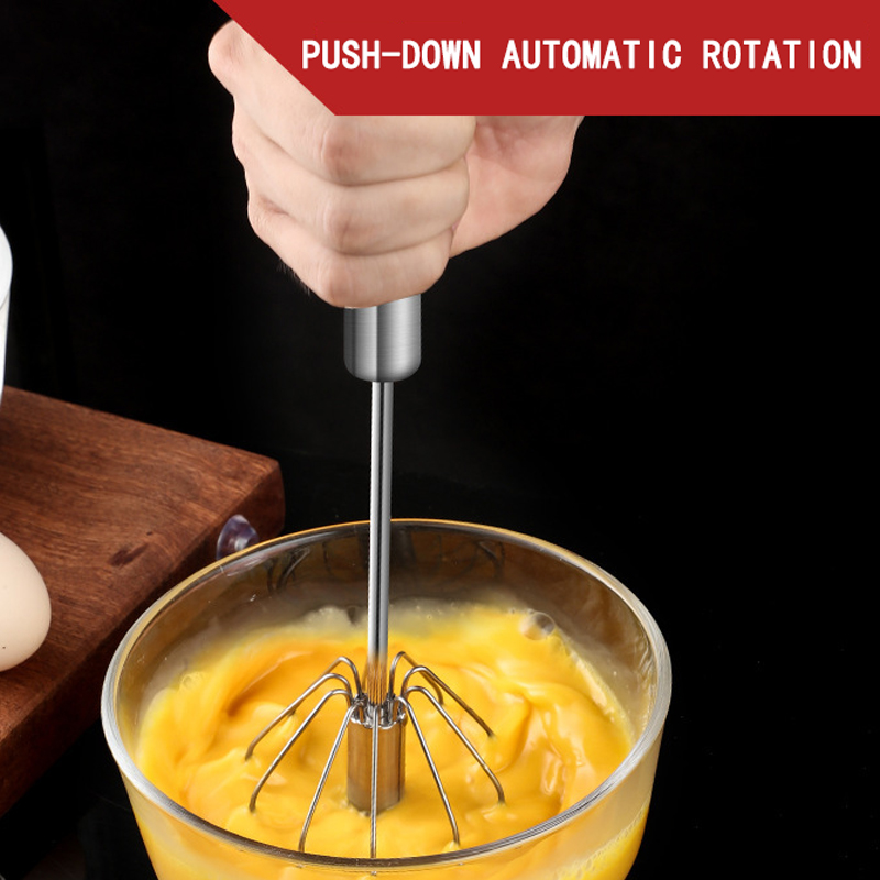 stainless steel semi-automatic eggbeater handheld press rotary kitchen ...