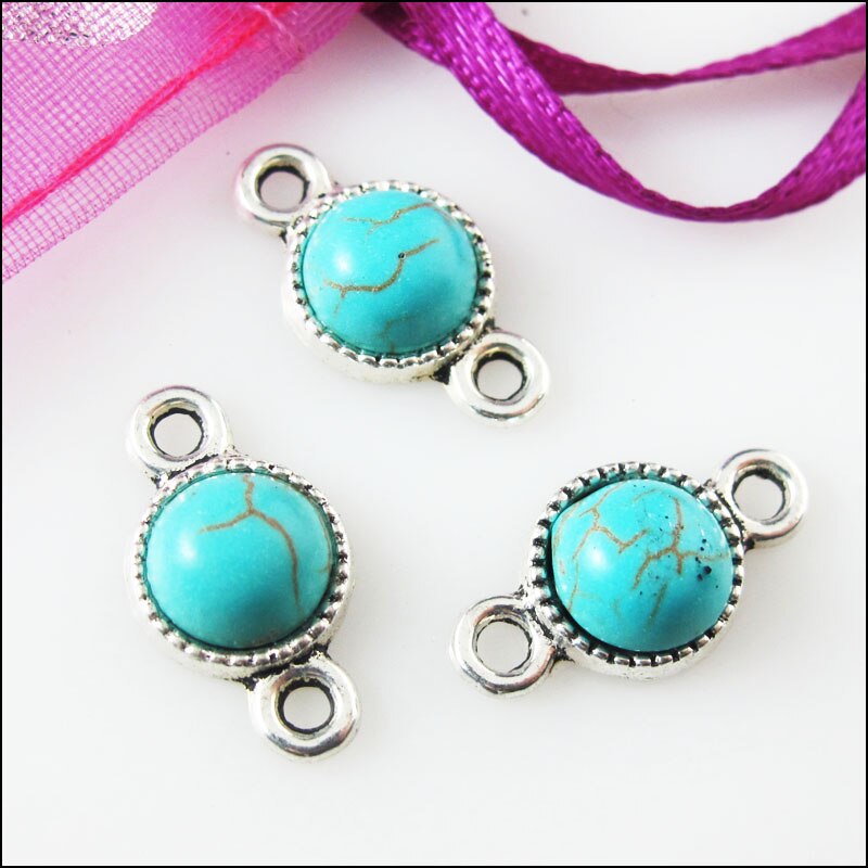 20 st retro tibetanska silver runda berlocker häng... – Grandado