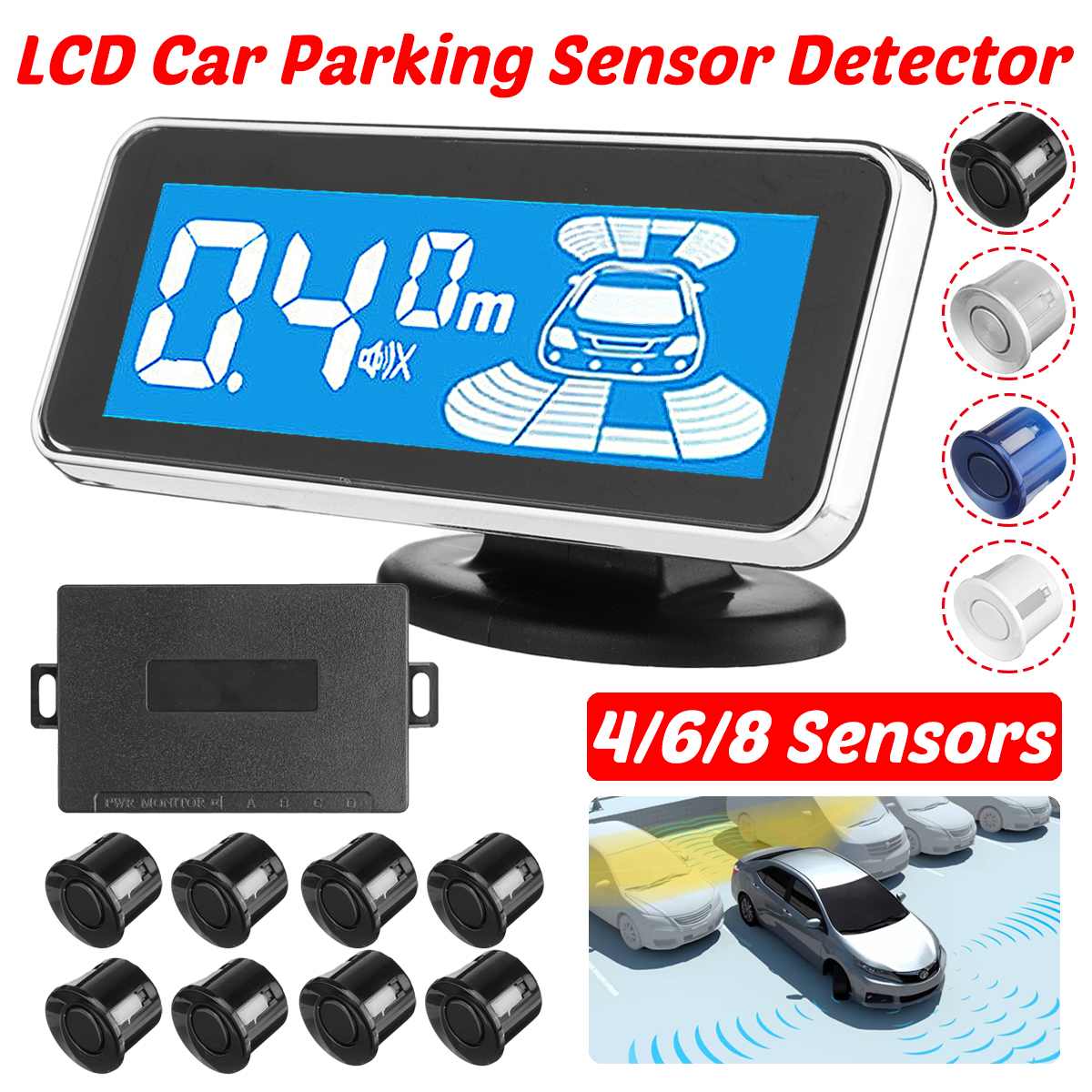 LED Monitor Electromagnetic Parking Sensor 8 Car P... – Vicedeal