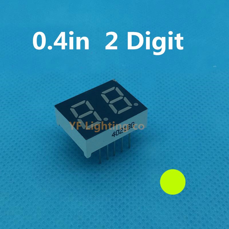 Green 0.4 inch 7 Segment LED Display 2 Bit Digital... – Grandado