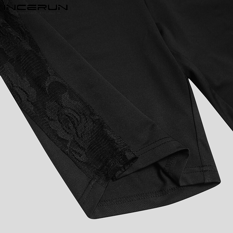 Men Sleep Shorts Lace Mesh Patchwork See Through H... – Grandado