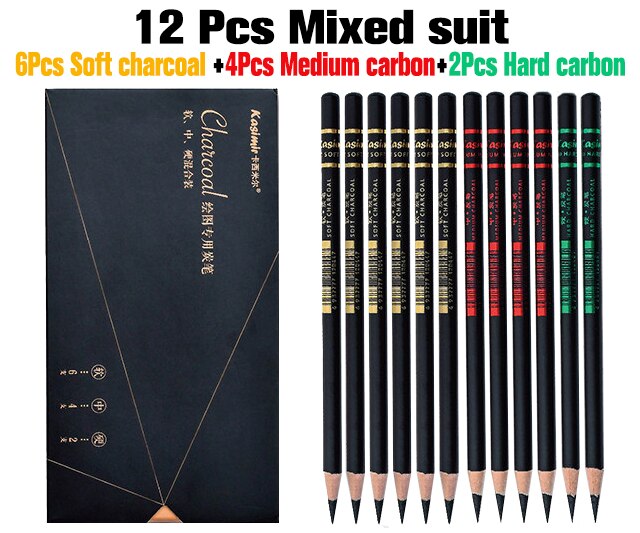 art supplies 12 Pcs Charcoal Sketch Pencils Set So... – Grandado