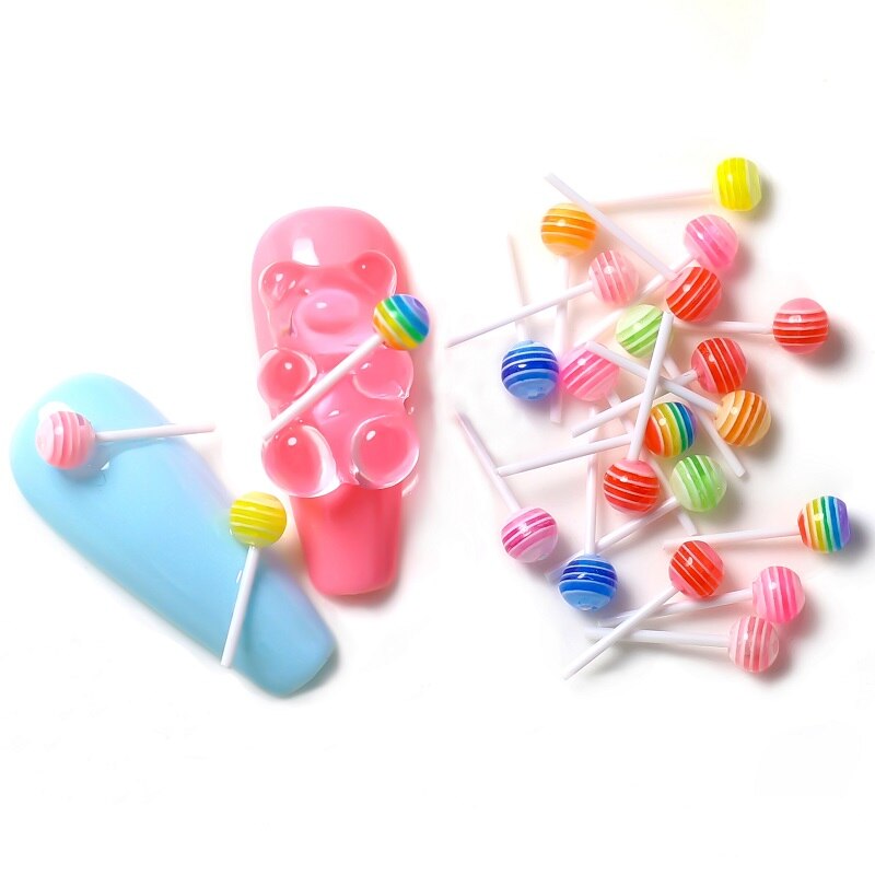 18Pcs Cute Lollipop Candy Mixed Colors 3D Kawaii N... – Grandado