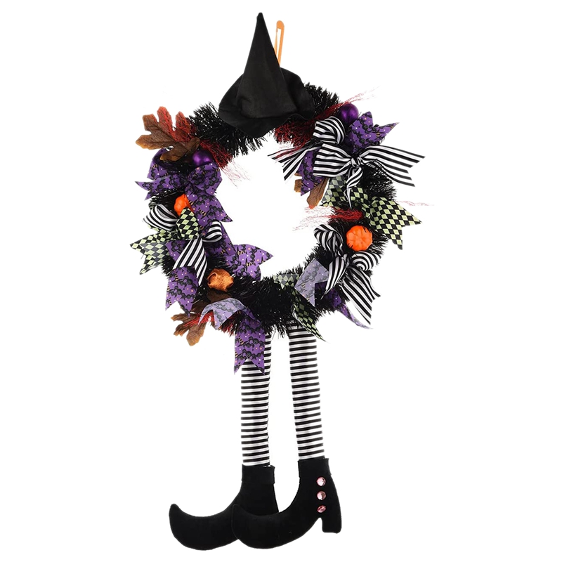Halloween Wreath With Legs Door Hanging Decoration... – Grandado