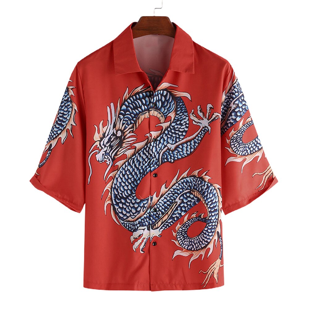 Retro Dress Shirts Chinese Style Mens Shirts Drago... – Vicedeal