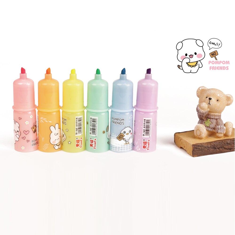 Can Shape Mini Highlighter 6 Pcs packed in PVC bag... – Grandado