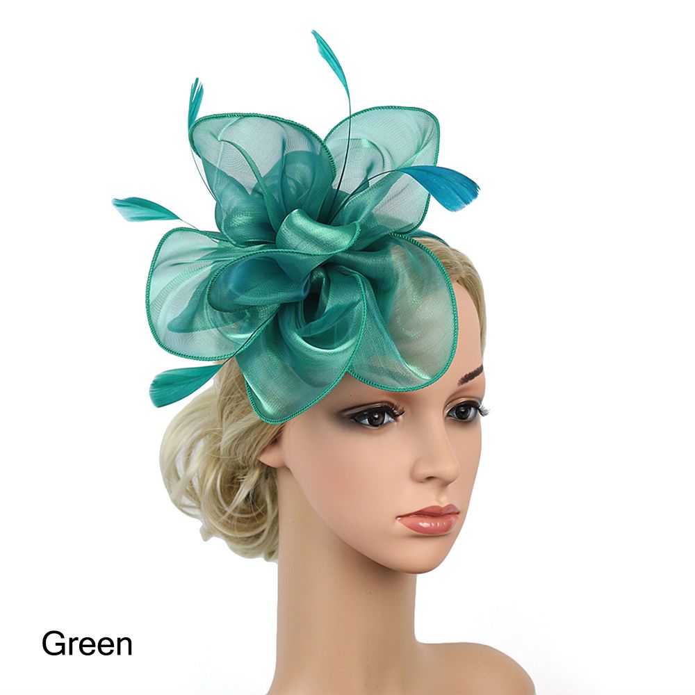 Top Hat Royal Ascot Race Flower Mesh Headband Fasc... – Grandado