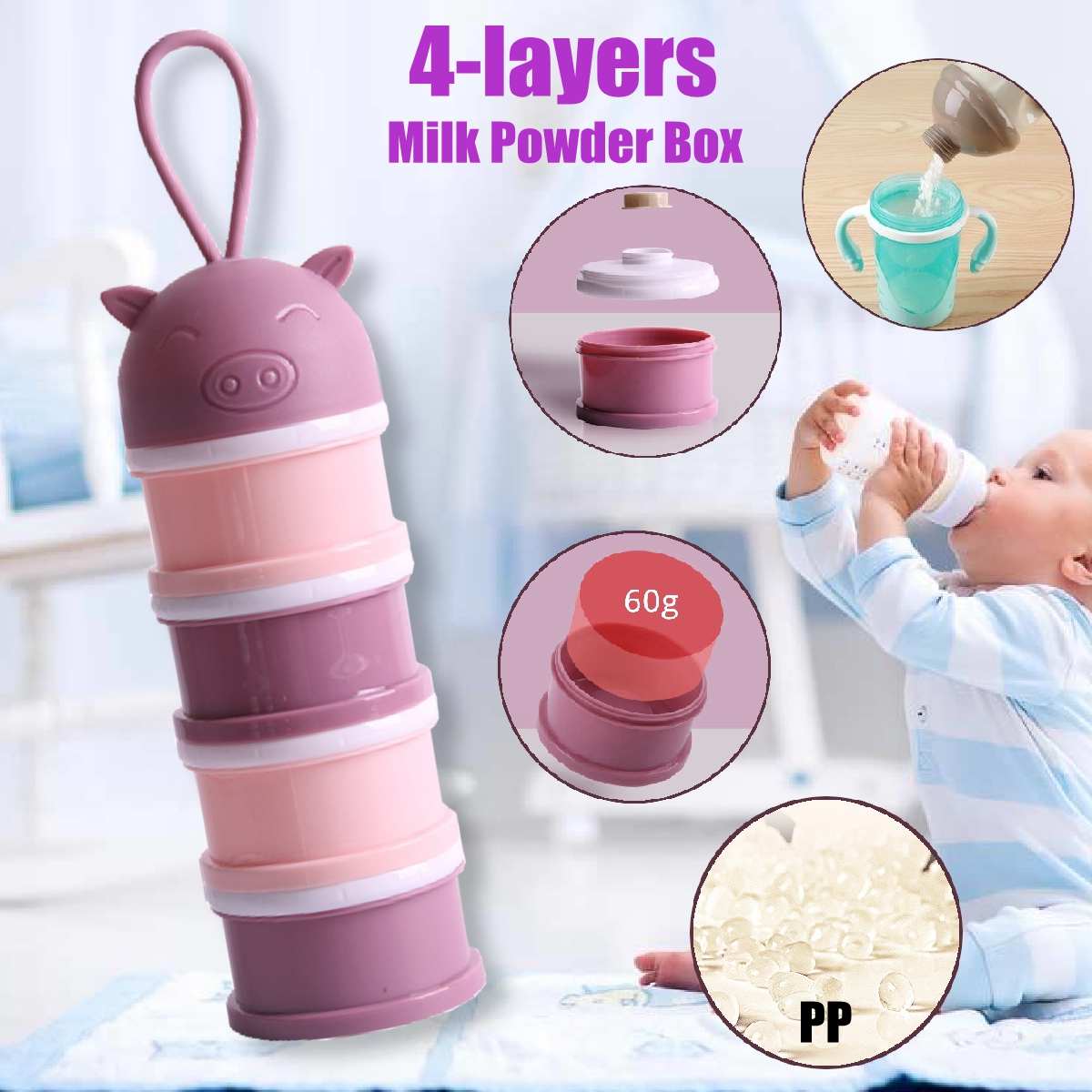 4 layer Draagbare Babyvoeding Opbergdoos Essentiël... – Grandado