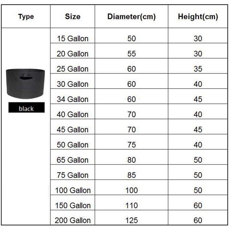 15 20 30 100 Gallon Grow Bags Jardin Growing Plant... – Vicedeal