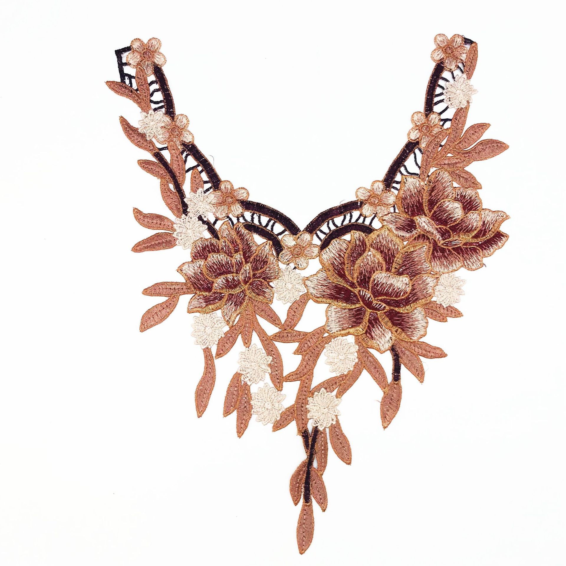 DIY sewing dresses flower applique Collar applique... – Grandado