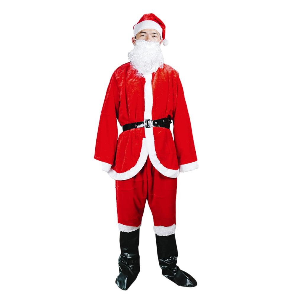 Santa Claus Costume Cosplay Men's Deluxe Bright Re... – Grandado