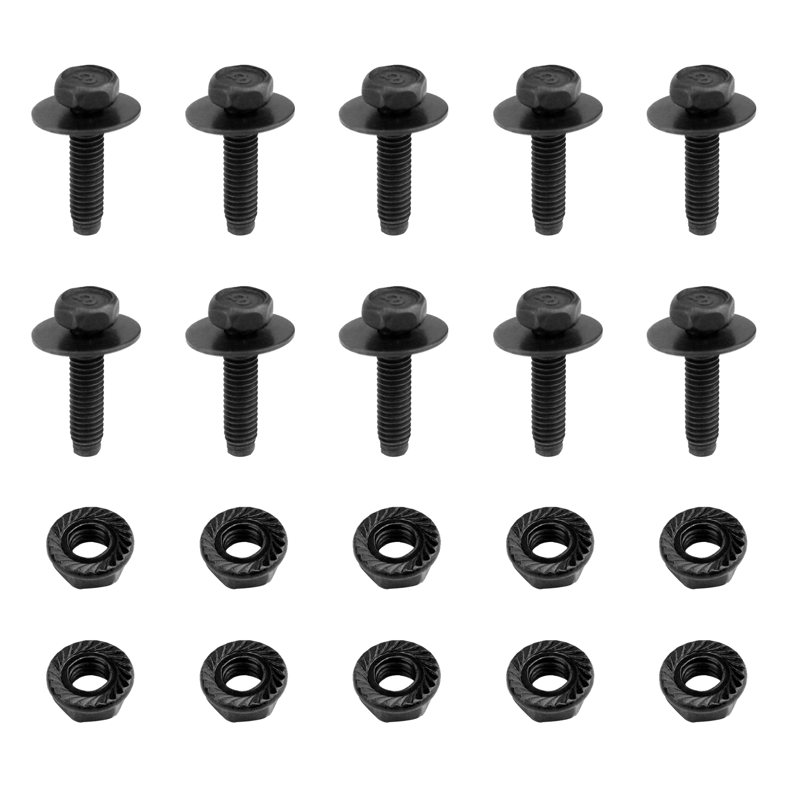 Car Body Bolts Serrated Flange Nuts Washers M6-1.0... – Grandado