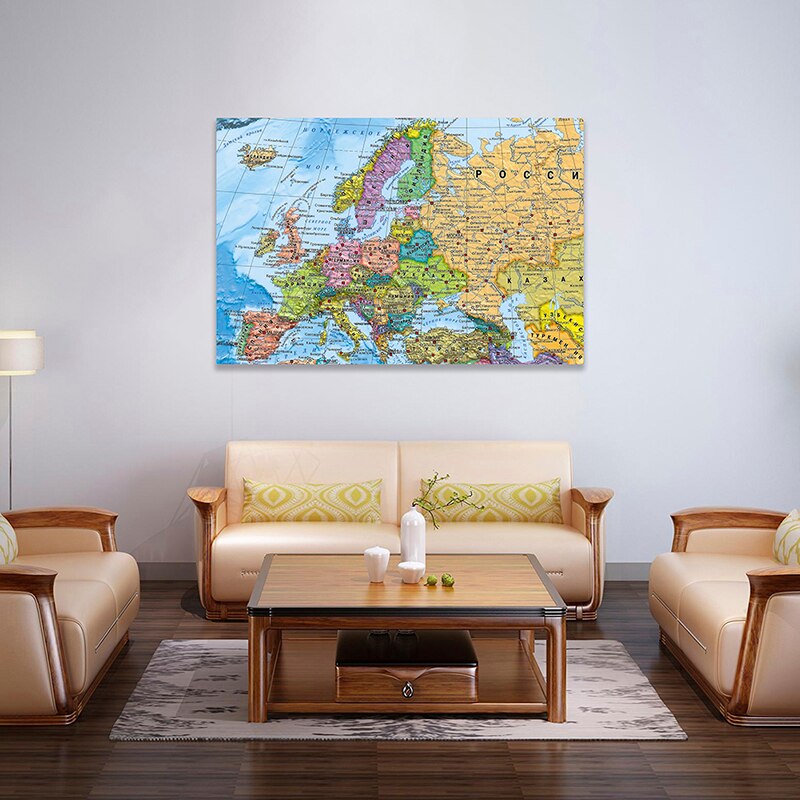The Europe Map 150*100cm Non-woven Canvas Painting... – Grandado