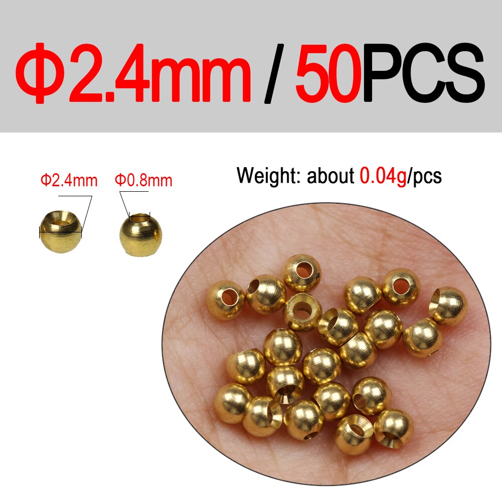 50pcs 2.4~3.8mm Fishing Fly Tying Brass Beads Mate... – Vicedeal