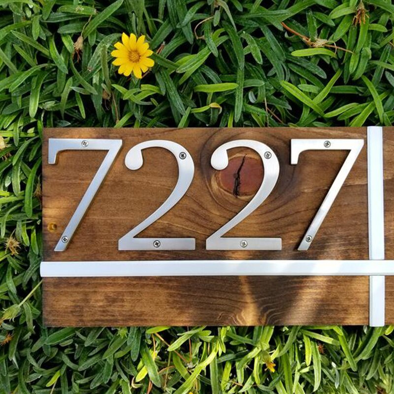 House Number 101mm Flush Mount Brushed Nickel Meta... – Grandado