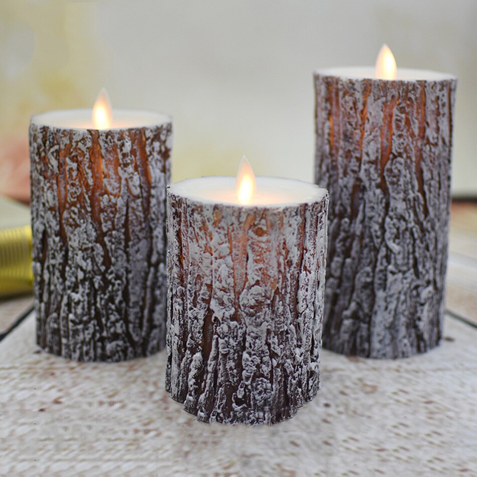 unique pine tree finishing led wax candle with dan... – Grandado