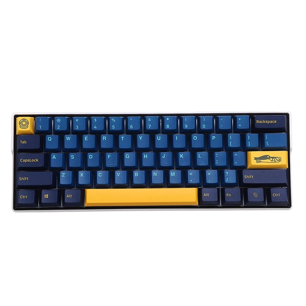 109 Keys Blue Yellow Keycap Set OEM Profile PBT Ke... – Grandado