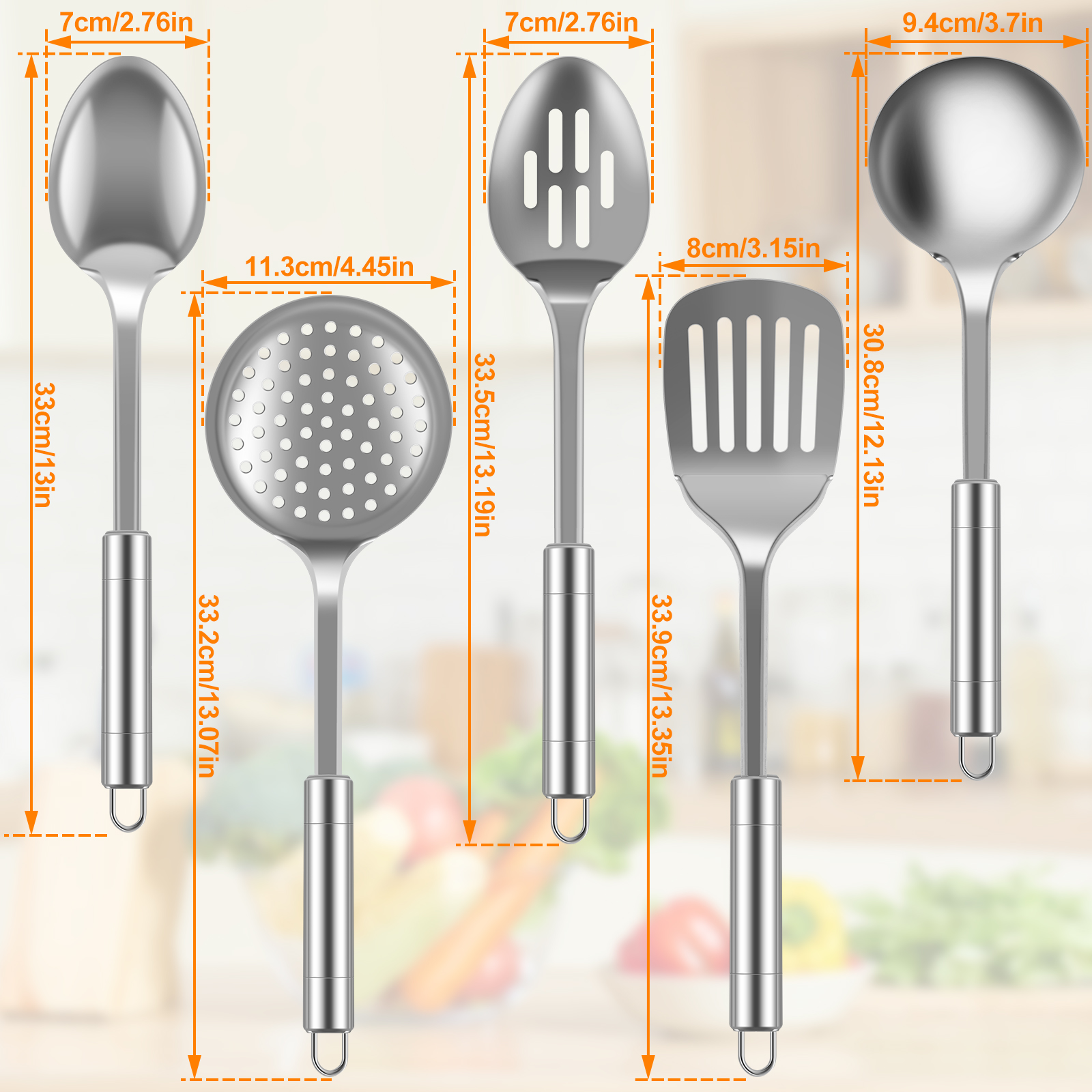 5Pcs Kitchen Cooking Utensils Set Stainless Steel ... – Grandado