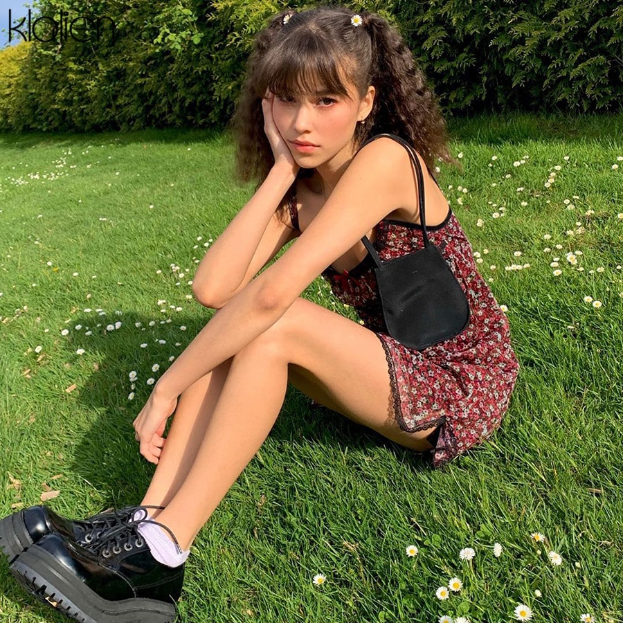 KLALIEN women summer boho red strap mini dress lad... – Grandado