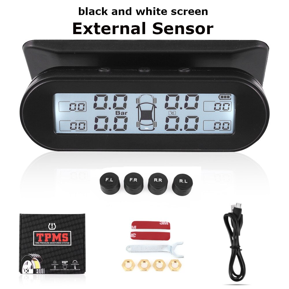 Vehemo Car LCD TPMS with 4 External/Built-in Senso... – Grandado