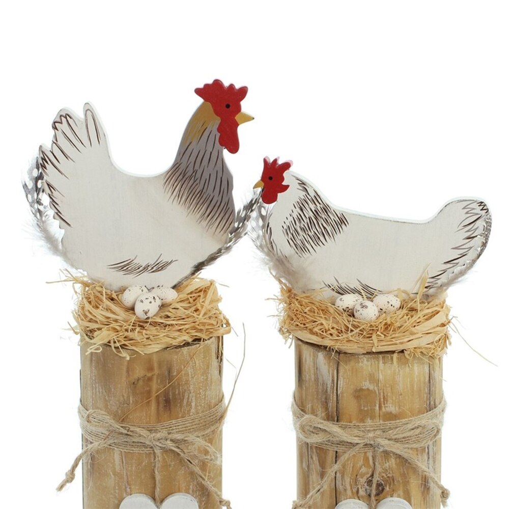 1 Paar Houten Kip Haan Vorm Standbeeld Dier Tuin S... – Grandado