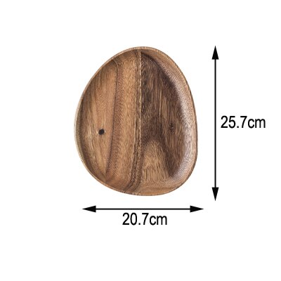 Japanese Acacia Wood Pallet Solid Wood Disk Plate ... – Grandado