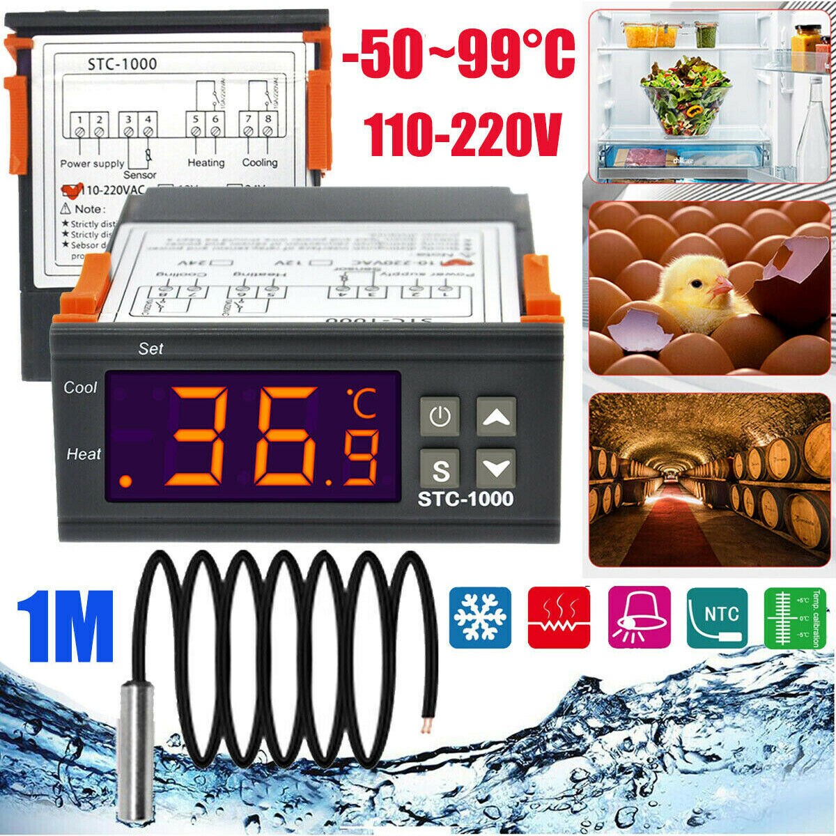 Digital Temperature Controller Thermostat Thermore... – Vicedeal