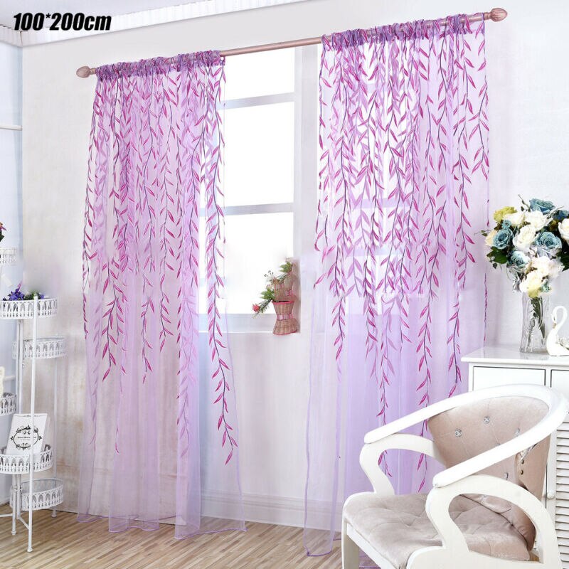 Sheer Voile Curtains Panel Rod Pocket Slot Top Net... – Grandado