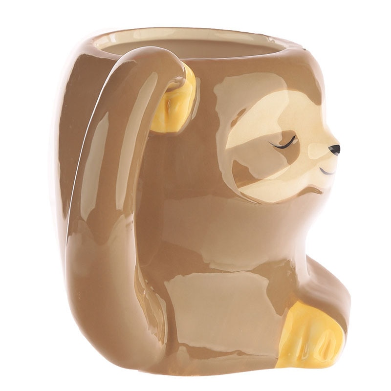 Animal Styling Mug Cute Sloth Closed Eye Ceramic C... – Grandado