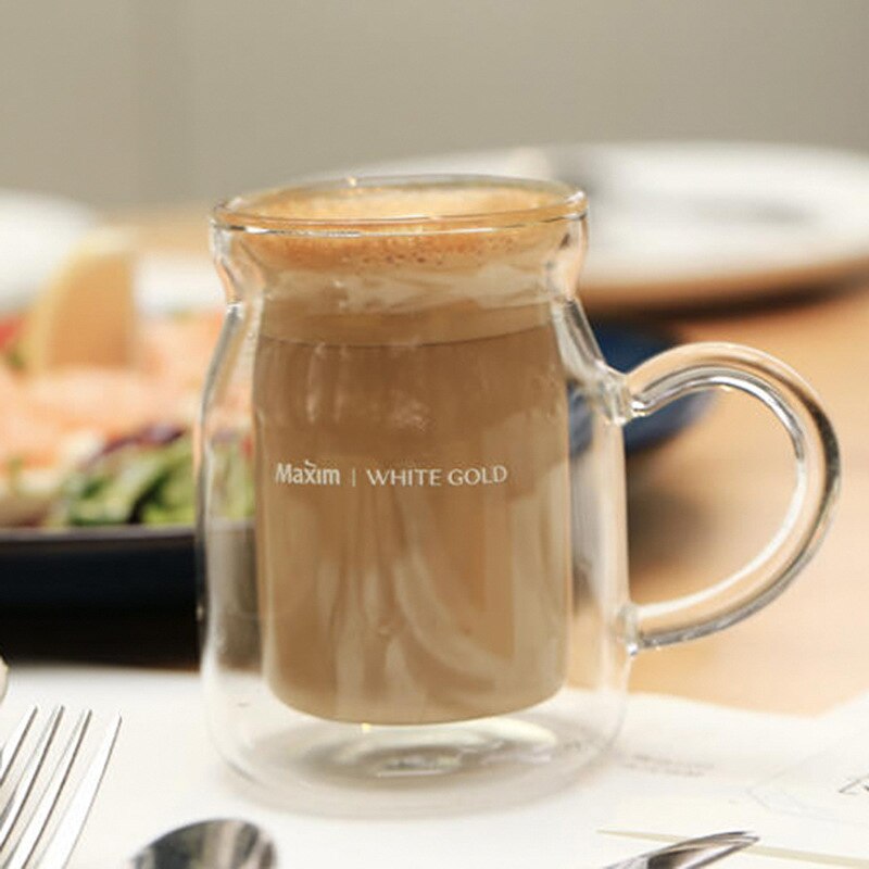 Korea double wall glass cup transparent high tempe... – Grandado